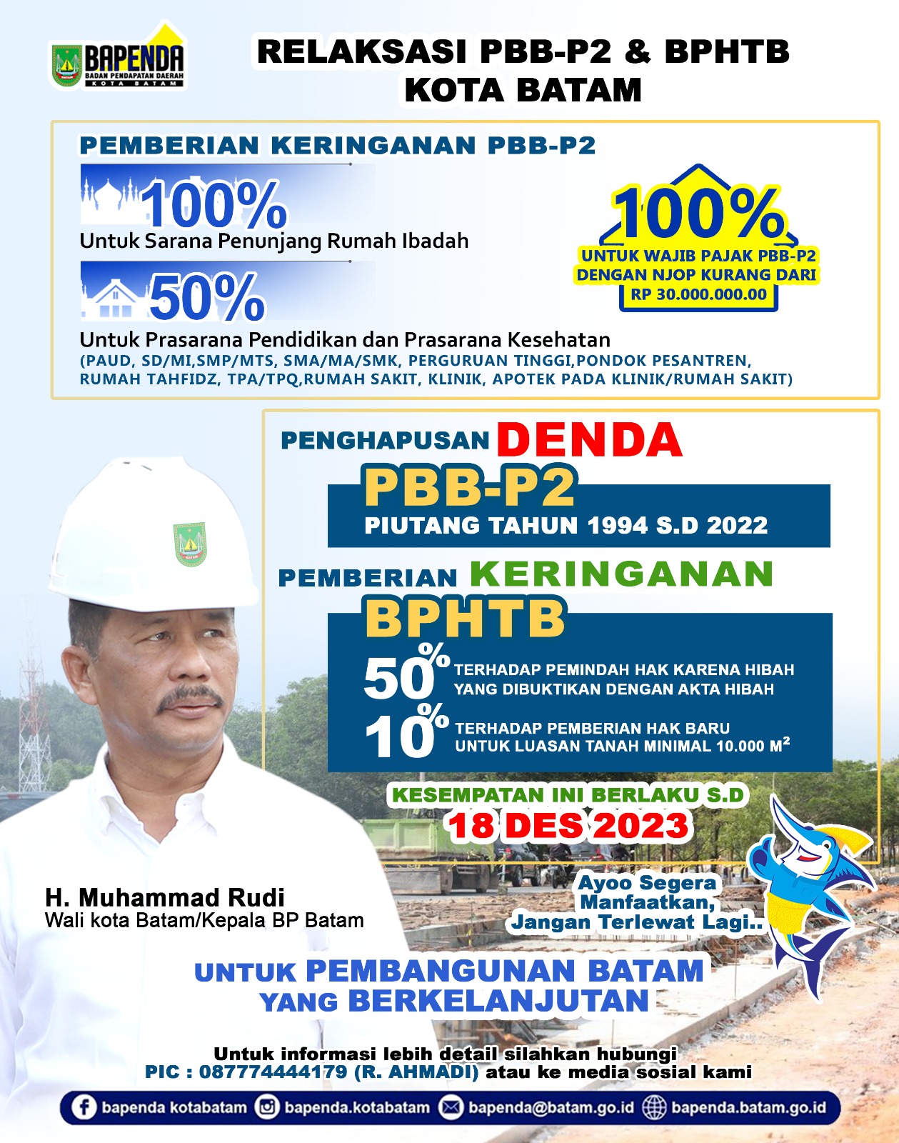 Relaksasi PBB-P2 dan BPHTB Kota Batam